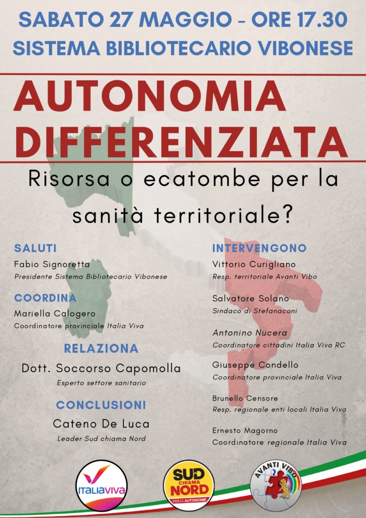 Autonomia differenziata, a Vibo si parla di sanità - MediterraneiNews